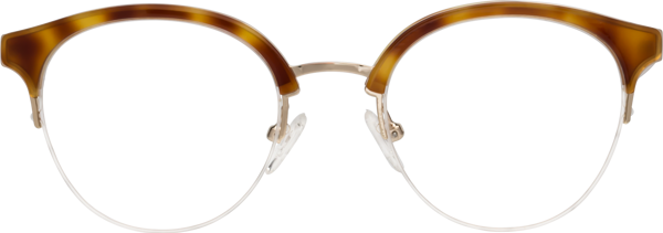 Tortoise/Gold Narrow Round Semi-Rimless Eyeglasses - Icream
