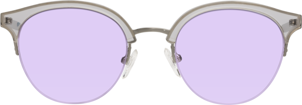 Clear/Silver Narrow Round Semi-Rimless Tinted Sunglasses with Light ...