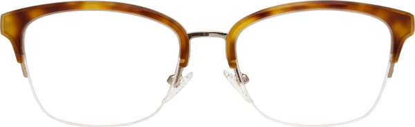Tortoise/Gold Retro-Vintage Oval Semi-Rimless Eyeglasses - Jewels