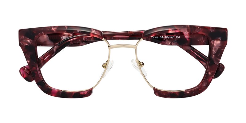 Wineberry Tortoise/Gold Geek-Chic Nose Pads Trapezoid Reading Glasses ...