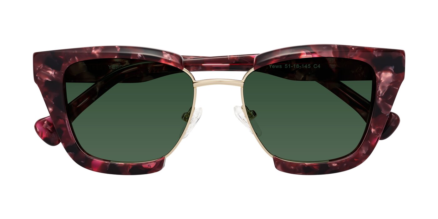 Wineberry Tortoise/Gold Geek-Chic Nose Pads Trapezoid Tinted Sunglasses ...