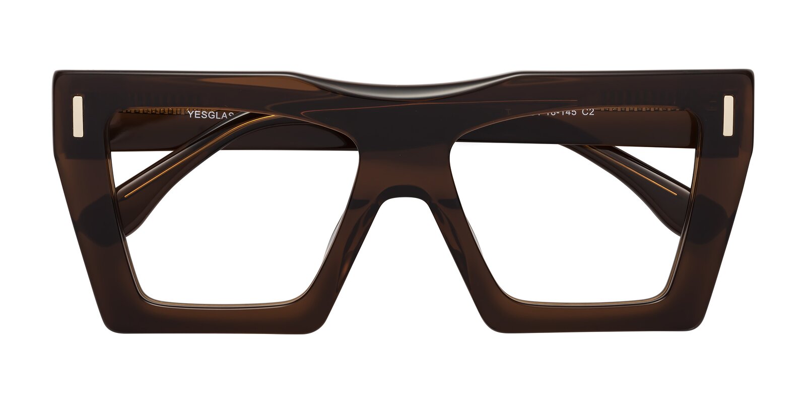 Brown Thick Hipster Square Eyeglasses - Tree