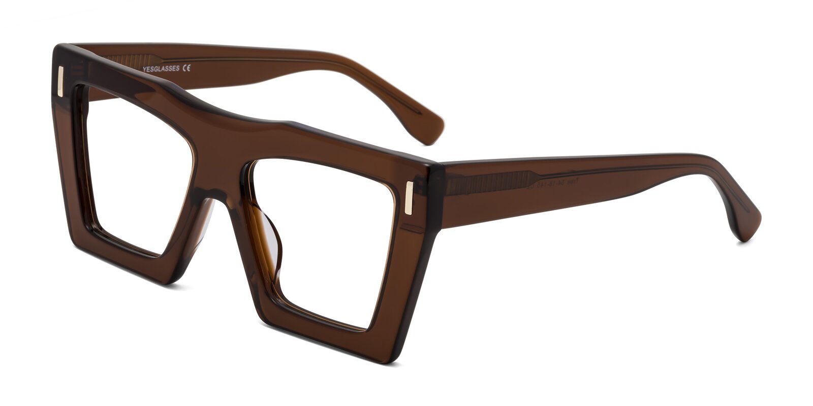 Brown Thick Hipster Square Eyeglasses - Tree