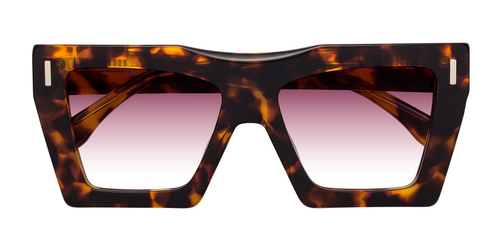 Tortoise Thick Hipster Square Gradient Sunglasses with Wine Sunwear ...