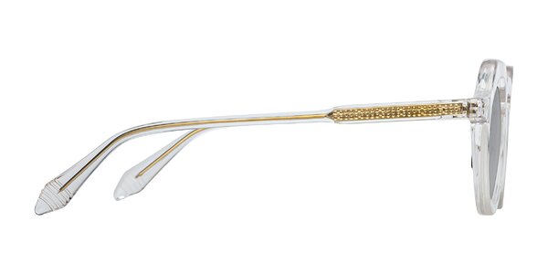 Clear Keyhole Bridge Retro-Vintage Round Tinted Sunglasses with Light ...