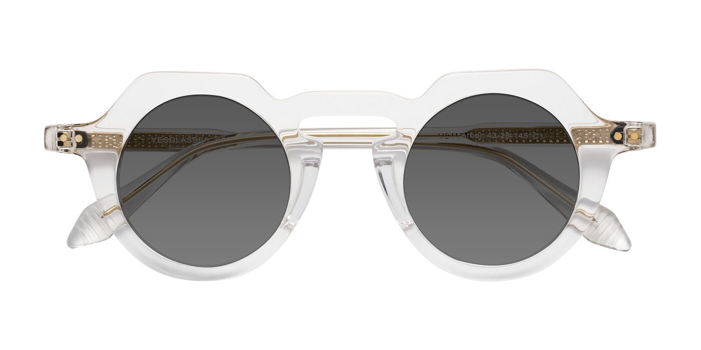 Clear Keyhole Bridge Retro-Vintage Round Tinted Sunglasses with Medium ...