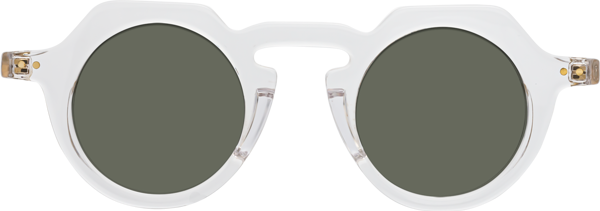 Clear Keyhole Bridge Retro-Vintage Round Polarized Sunglasses with Gray ...