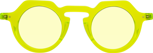 Neon Yellow Keyhole Bridge Retro-Vintage Round Tinted Sunglasses with ...