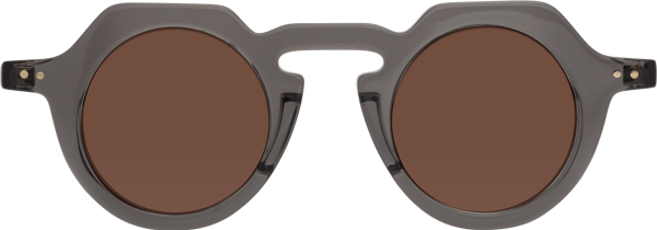 Translucent Gray Keyhole Bridge Retro-Vintage Round Tinted Sunglasses ...