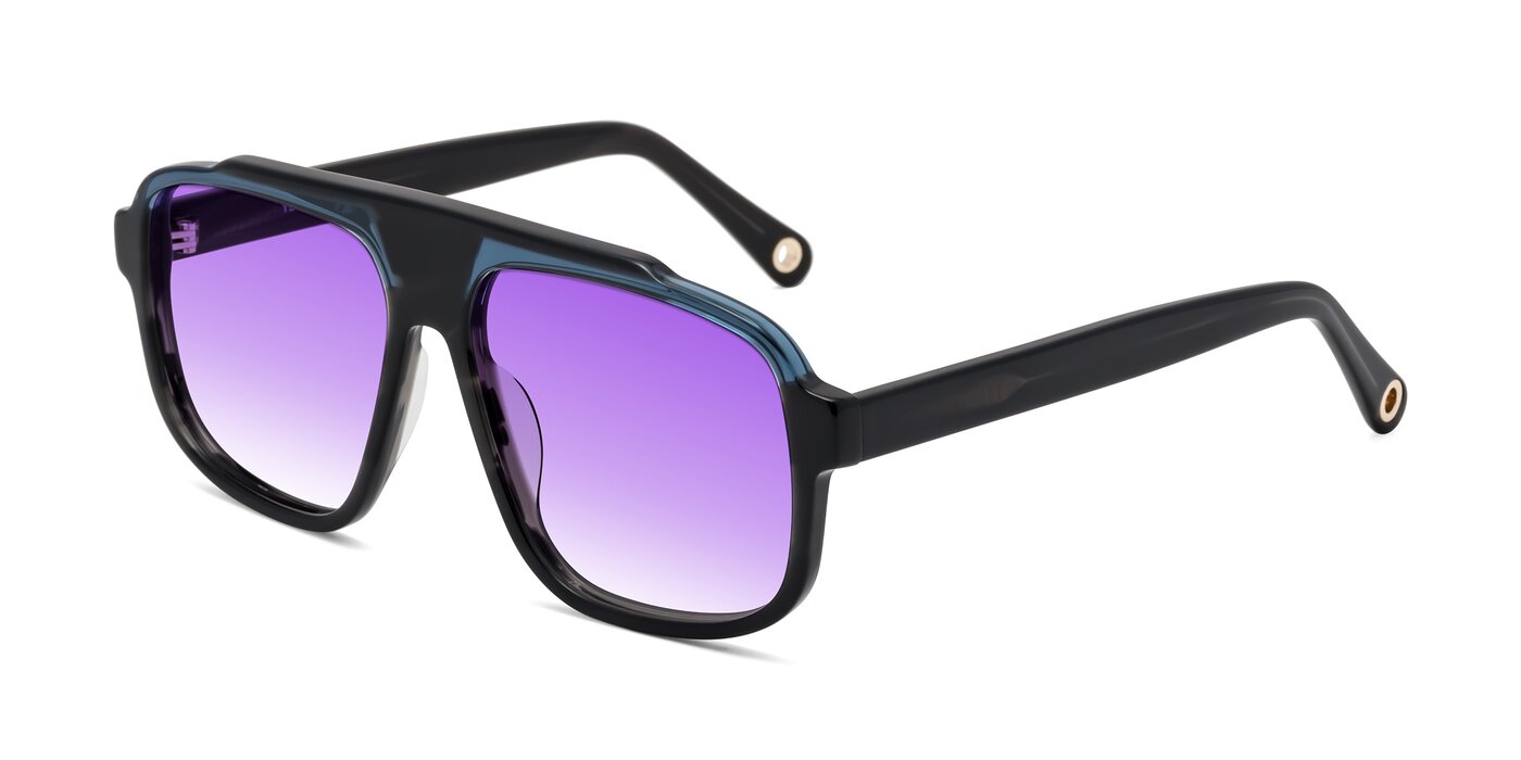 Storm Striped Sports Hipster Aviator Gradient Sunglasses with Purple ...
