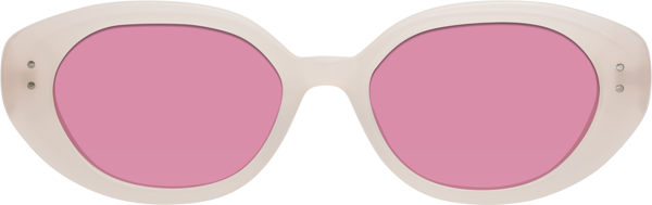 Pale Pink Geek-Chic Acetate Oval Tinted Sunglasses with Medium Wine ...