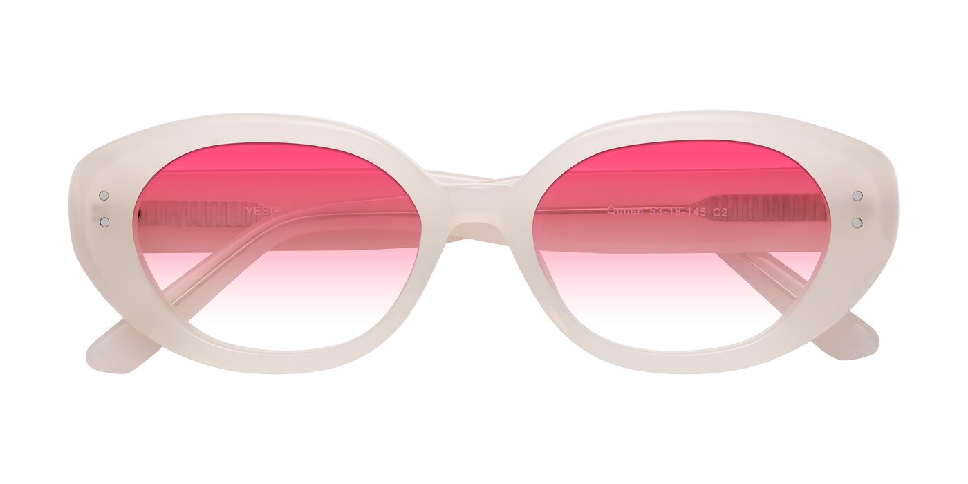 Pale Pink Geek-Chic Acetate Oval Gradient Sunglasses with Pink Sunwear ...