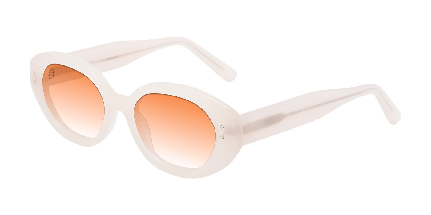 Pale Pink Geek-Chic Acetate Oval Gradient Sunglasses with Orange ...