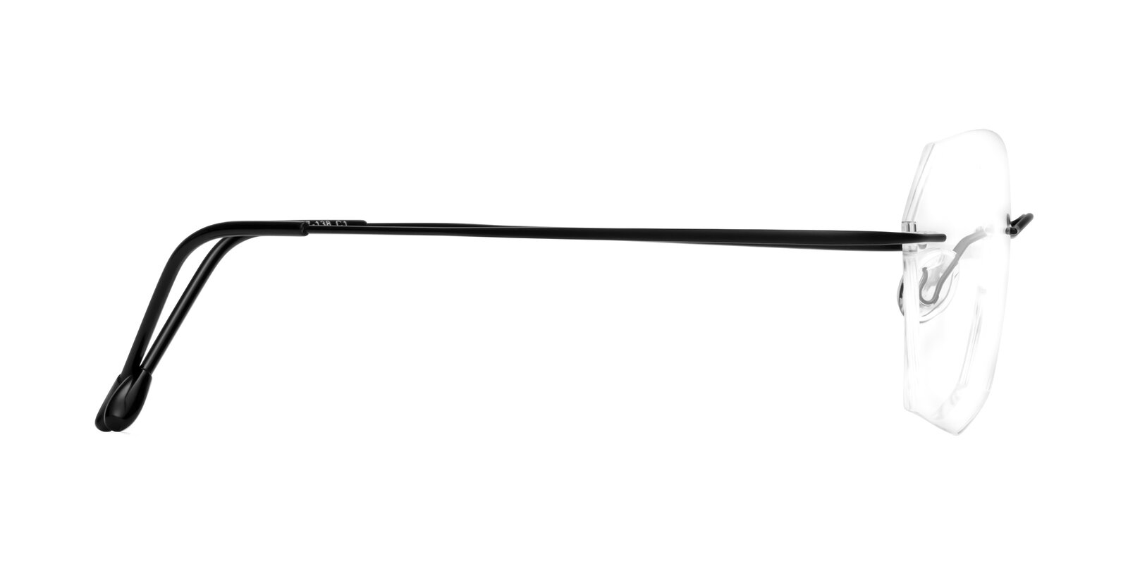 Black Geometric Aviator Rimless Blue Light Glasses - Denzel