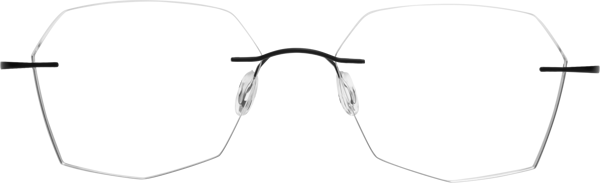 Black Geometric Aviator Rimless Blue Light Glasses - Denzel