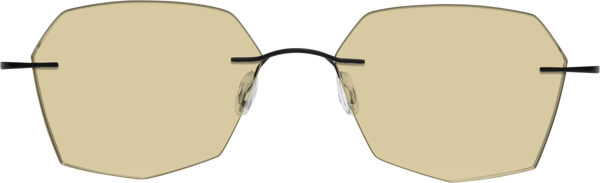 Black Geometric Aviator Rimless Tinted Sunglasses with Light Champagne ...