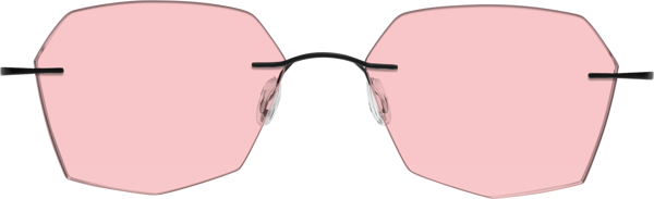 Black Geometric Aviator Rimless Tinted Sunglasses with Light Garnet ...