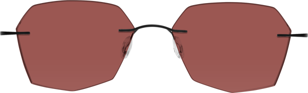 Black Geometric Aviator Rimless Tinted Sunglasses with Garnet Sunwear ...