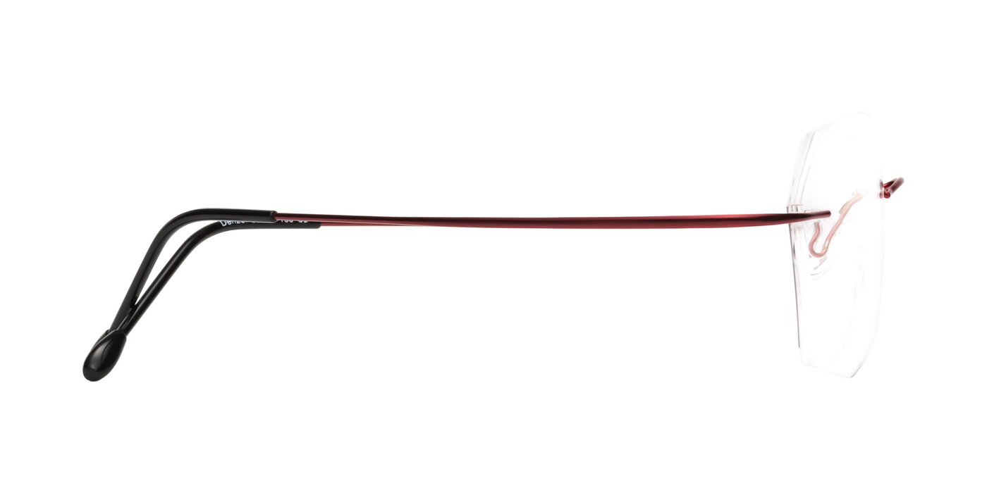 Wine Geometric Aviator Rimless Eyeglasses - Denzel