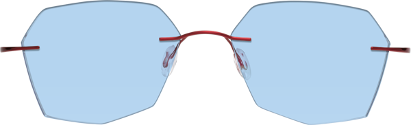 Wine Geometric Aviator Rimless Tinted Sunglasses with Light Blue ...