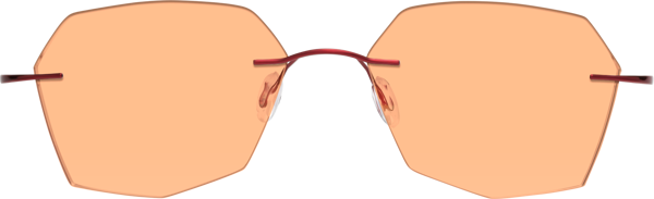 Wine Geometric Aviator Rimless Tinted Sunglasses with Light Orange ...