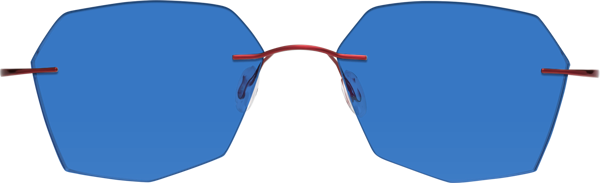 Wine Geometric Aviator Rimless Tinted Sunglasses with Blue Sunwear ...