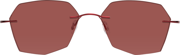 Wine Geometric Aviator Rimless Tinted Sunglasses with Garnet Sunwear ...