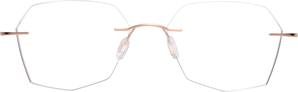 Rose Gold Geometric Aviator Rimless Eyeglasses - Denzel