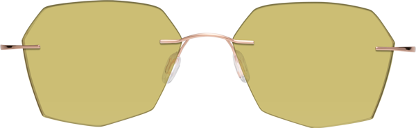 Rose Gold Geometric Aviator Rimless Tinted Sunglasses with Medium ...