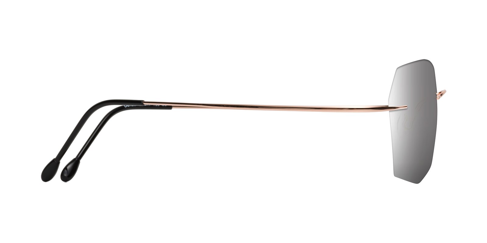 Rose Gold Geometric Aviator Rimless Mirrored Sunglasses with Silver ...