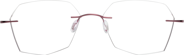Light Pink Geometric Aviator Rimless Blue Light Glasses - Denzel