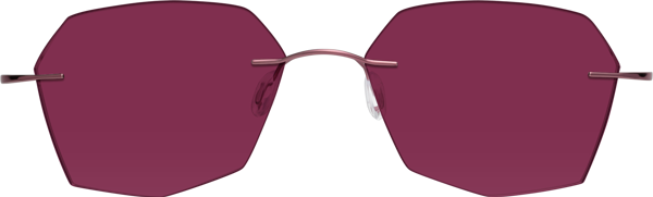 Light Pink Geometric Aviator Rimless Tinted Sunglasses with Wine ...