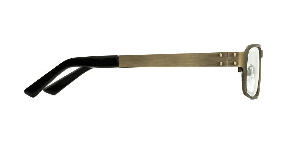 Bronze Retro-Vintage Metal Rectangle Eyeglasses - Moss