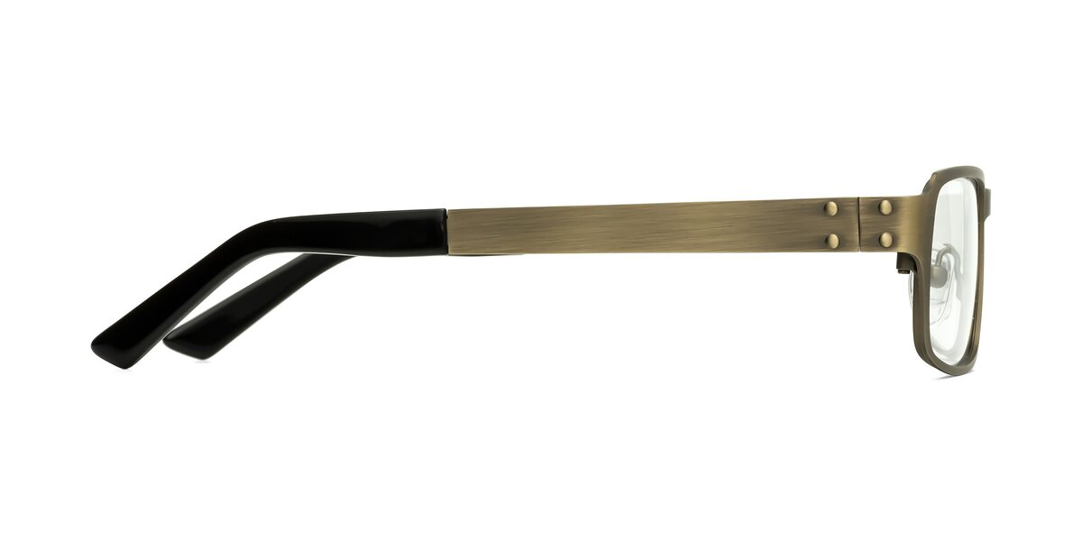 Bronze Retro-Vintage Metal Rectangle Eyeglasses - Moss