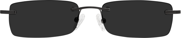 Gunmetal/Black Metal Rectangle Rimless Tinted Sunglasses with Gray ...