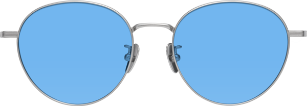 Silver Retro-Vintage Titanium Round Tinted Sunglasses with Medium Blue ...