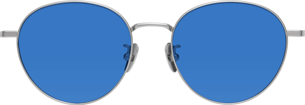 Silver Retro-Vintage Titanium Round Tinted Sunglasses with Blue Sunwear ...