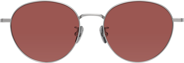 Silver Retro-Vintage Titanium Round Tinted Sunglasses with Garnet ...