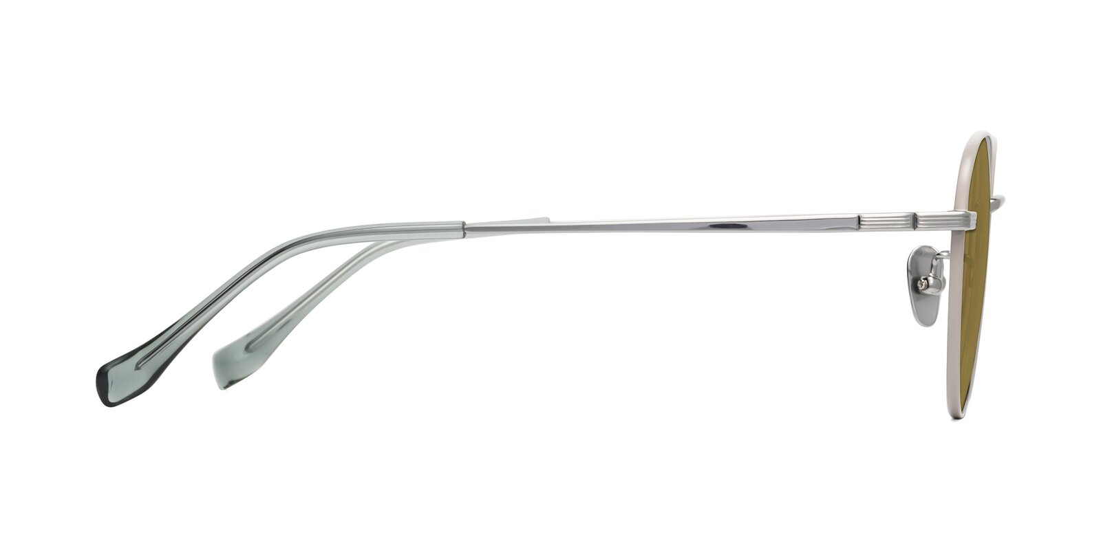 Gray/Silver Retro-Vintage Titanium Round Polarized Sunglasses with ...