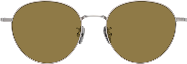 Gray/Silver Retro-Vintage Titanium Round Polarized Sunglasses with ...