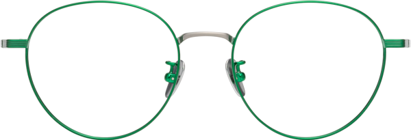 Green/Sliver Retro-Vintage Titanium Round Eyeglasses - Sahala