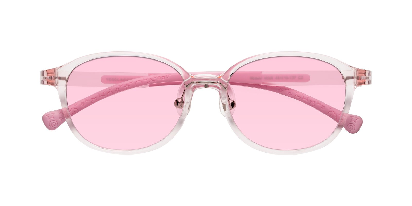 Artist Pink Plastic Oval Teens Tinted Sunglasses with Light Pink ...