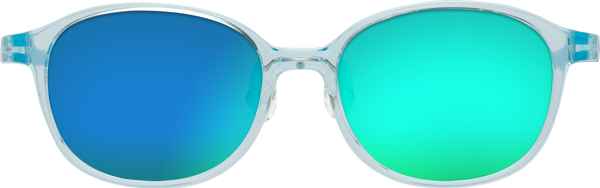 Swimmer Blue Plastic Oval Teens Mirrored Sunglasses with Green Sunwear ...
