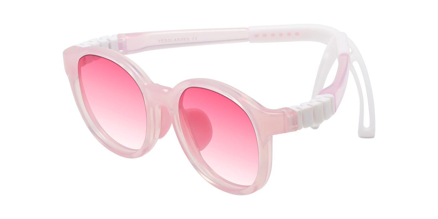 Artist Pink Flexible Round Little Kids Gradient Sunglasses with Pink ...