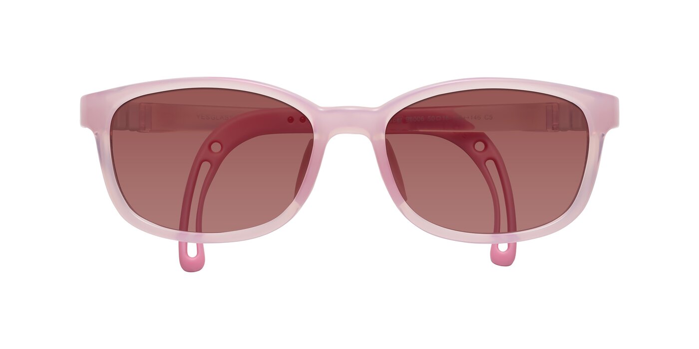 Artist Pink Flexible Rectangle Pre-Teens Tinted Sunglasses with Garnet Sunwear Lenses - Hesper