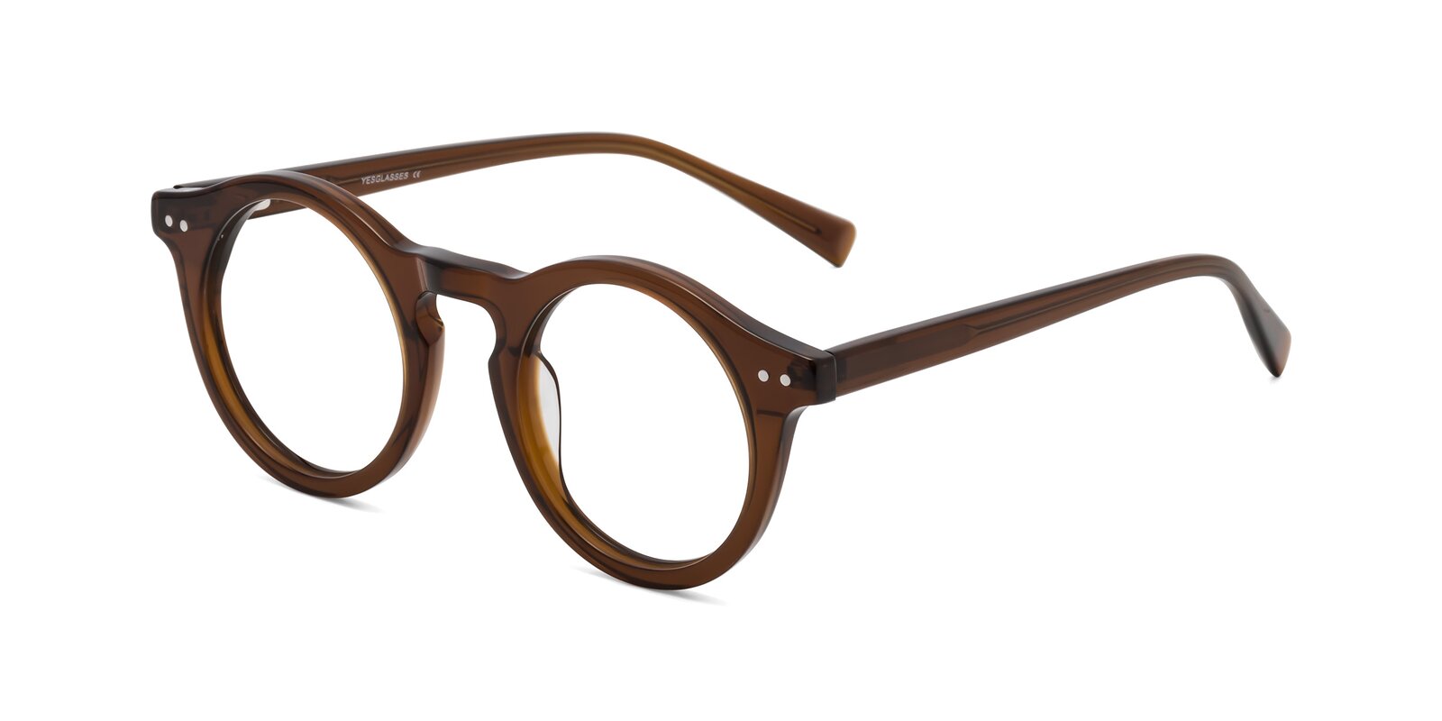 Brown Narrow Retro-Vintage Round Eyeglasses - Baybe