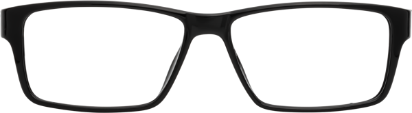 Black Classic Low Bridge Fit Rectangle Eyeglasses - Natural