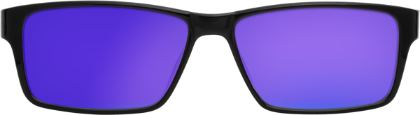 Black Classic Low Bridge Fit Rectangle Mirrored Sunglasses with Blue ...
