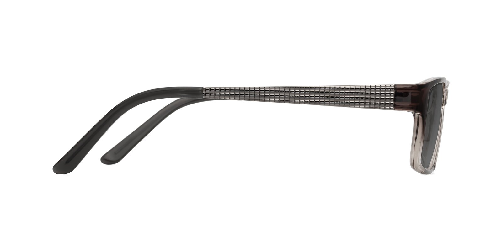 Gradient Gray Classic Low Bridge Fit Rectangle Tinted Sunglasses with ...