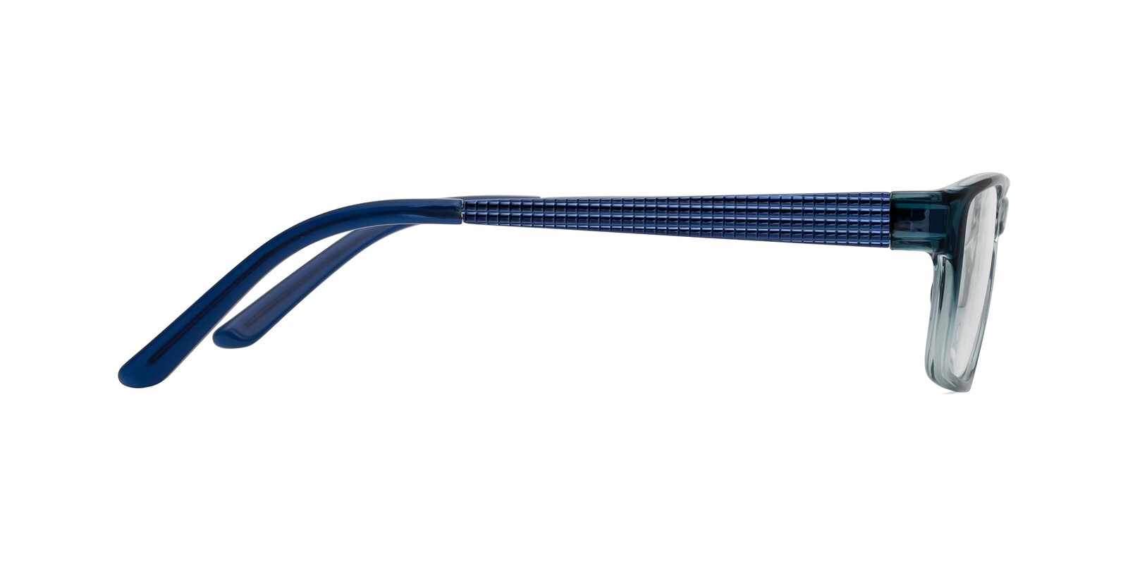 Gradient Blue Classic Low Bridge Fit Rectangle Eyeglasses - Natural